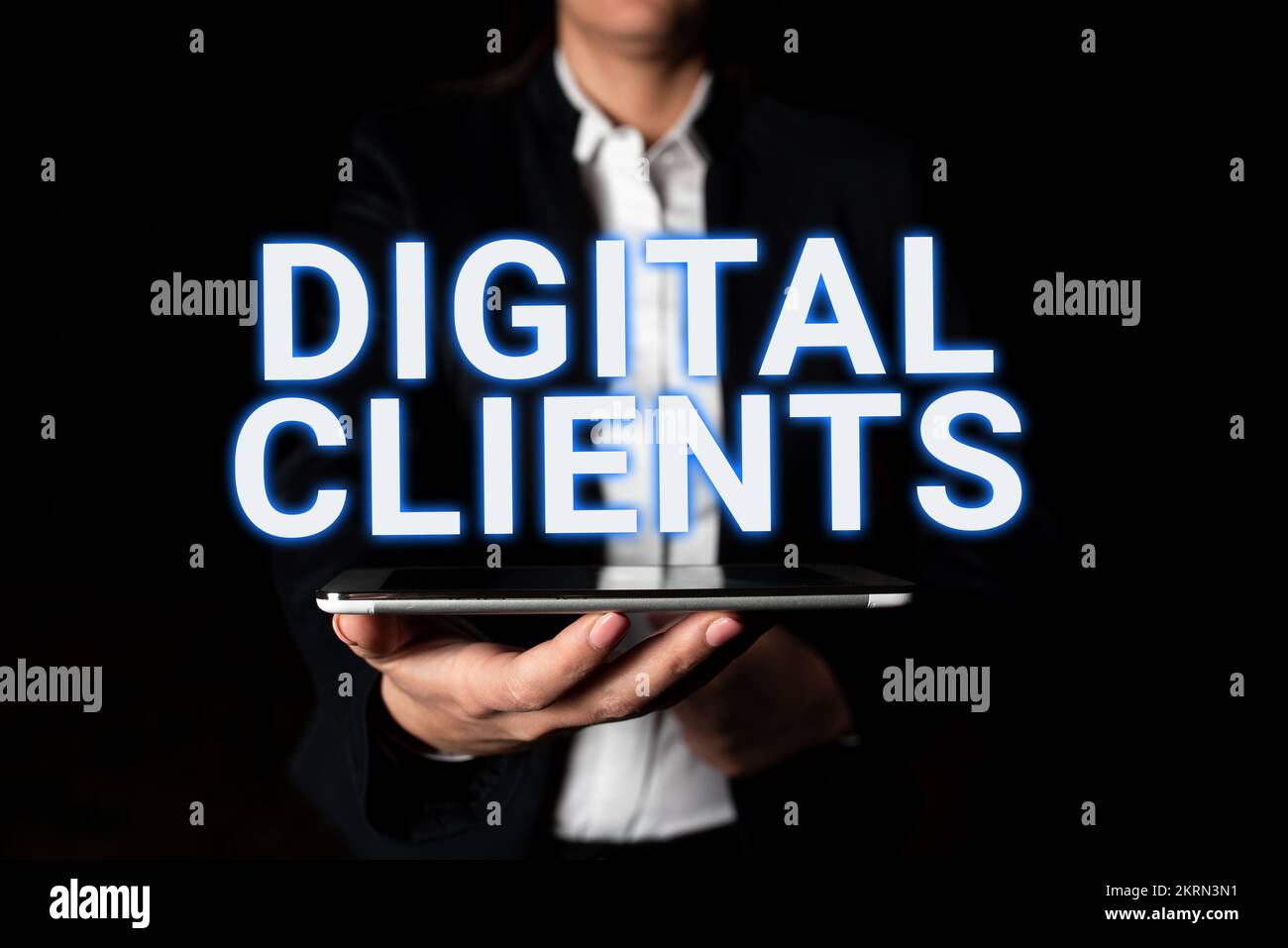 Text showing inspiration Digital Clients, Concept meaning use digital ...