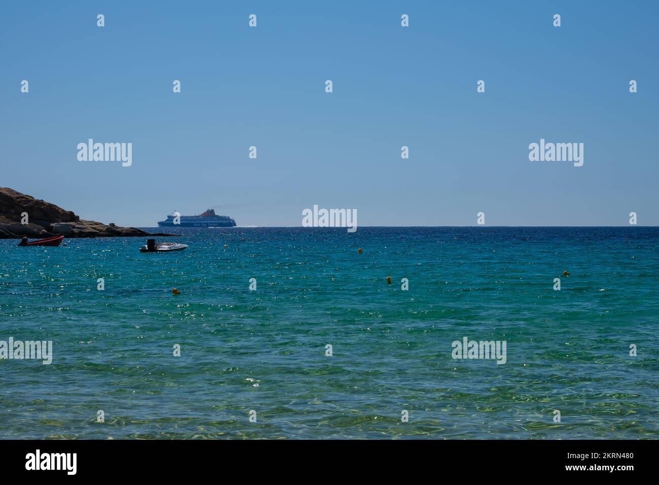 Ios, Greece - September 15, 2022 : View of speed boats and a modern ...