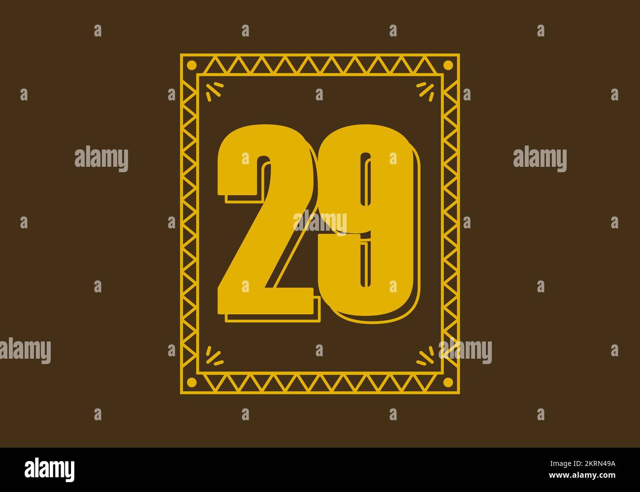 Number 29 in retro rectangle frame design Stock Vector Image & Art - Alamy