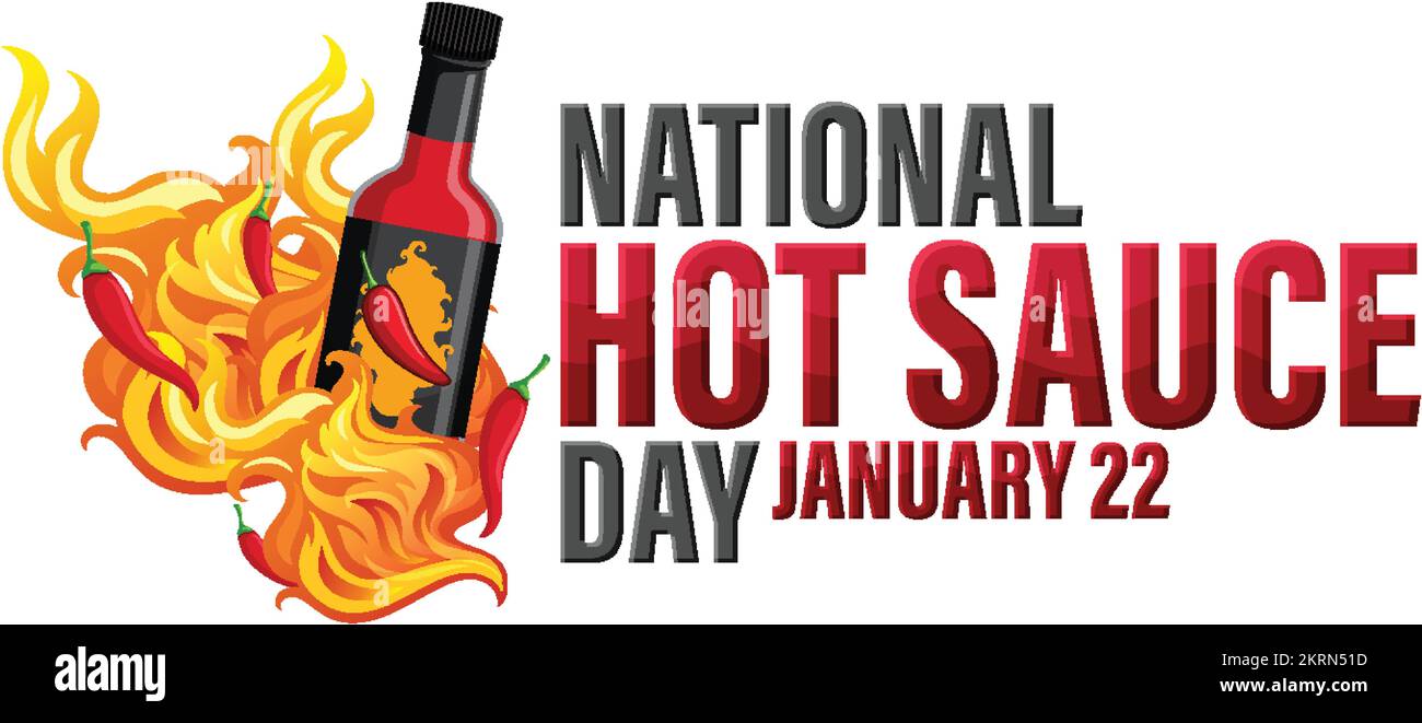 National Hot Sauce Day Banner Design illustration Stock Vector Image ...