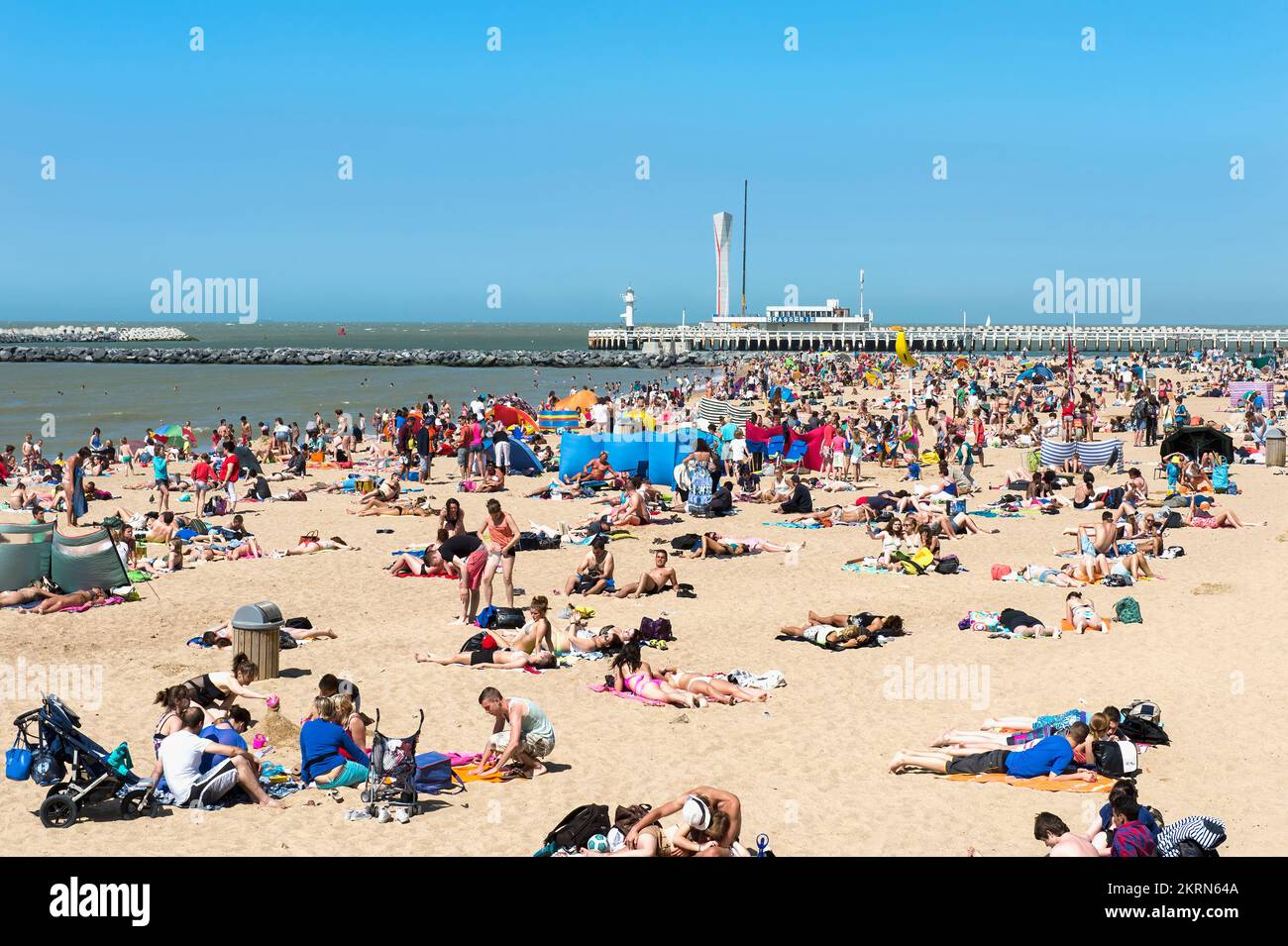 Ostend beach, North Sea Coast, West Flanders, Belgium Stock Photo - Alamy