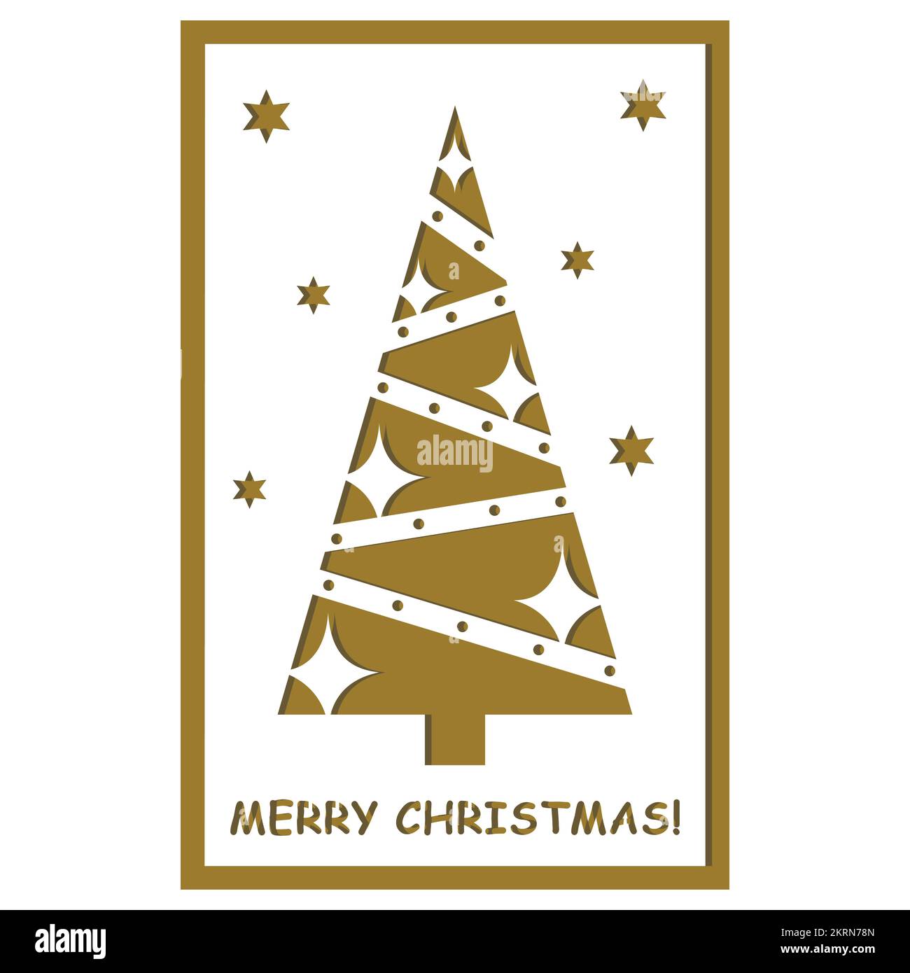Multi-layered 3D Christmas card with a papercut style Christmas tree ...