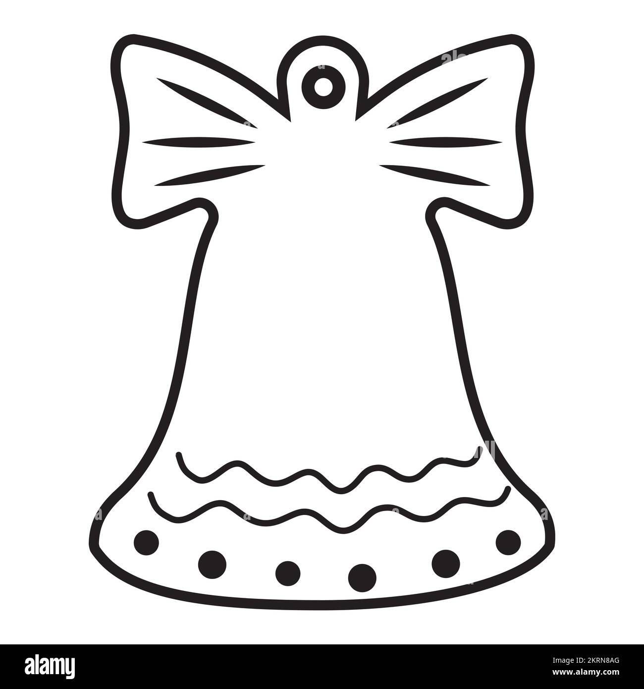Christmas Ginger cookies bell in doodle style, vector illustration ...