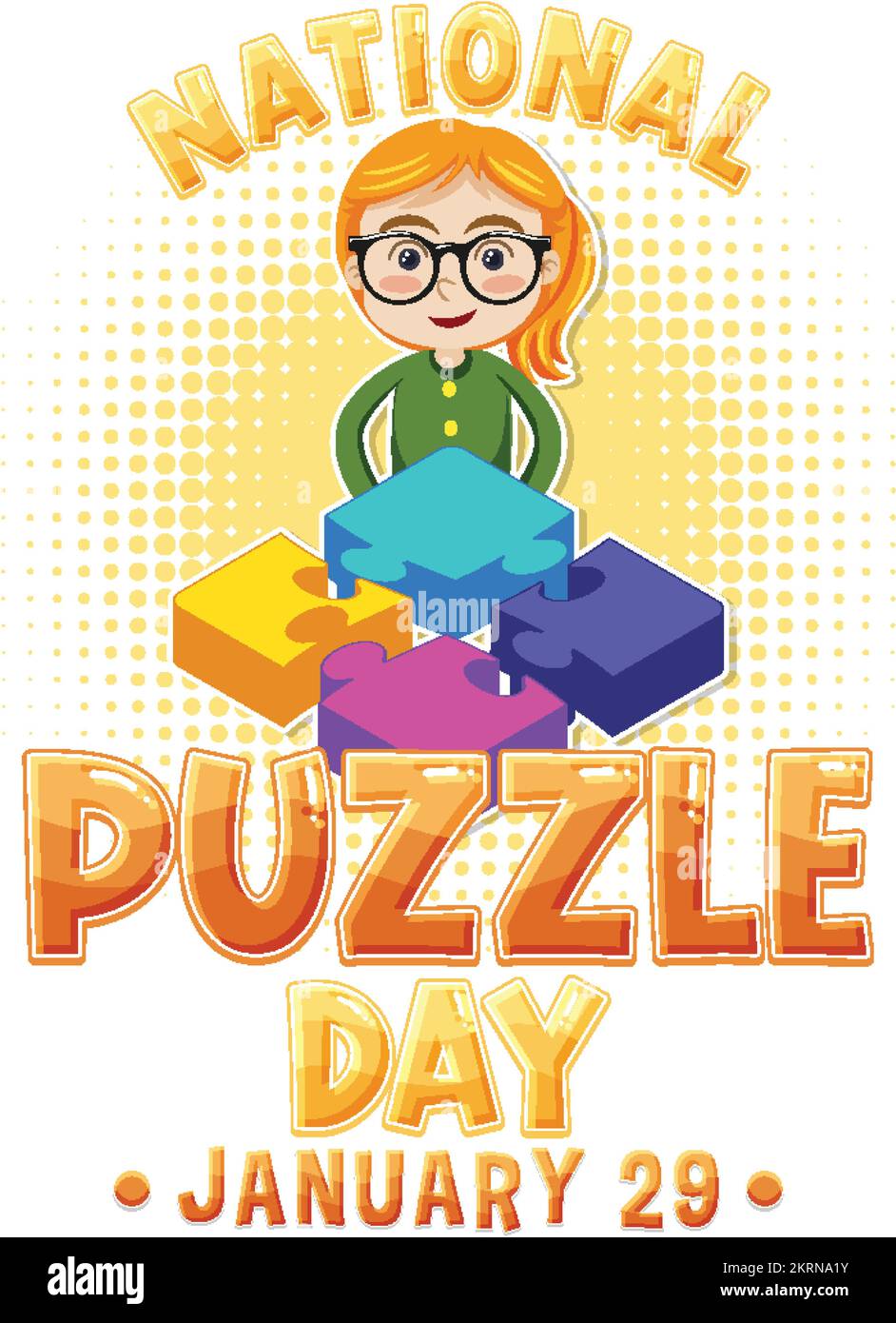 National Puzzle Day Banner Design illustration Stock Vector Image & Art ...