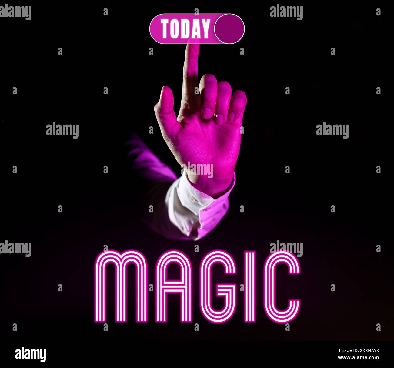 Conceptual caption Magic, Internet Concept power of influencing events ...