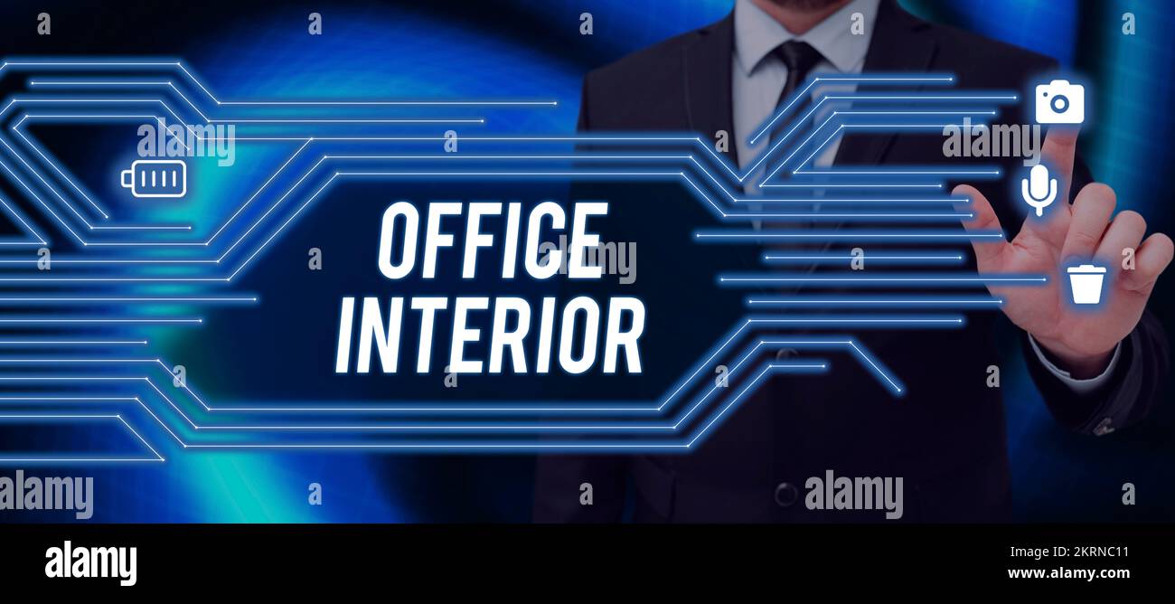 Conceptual display Office Interior, Business concept making indoor ...