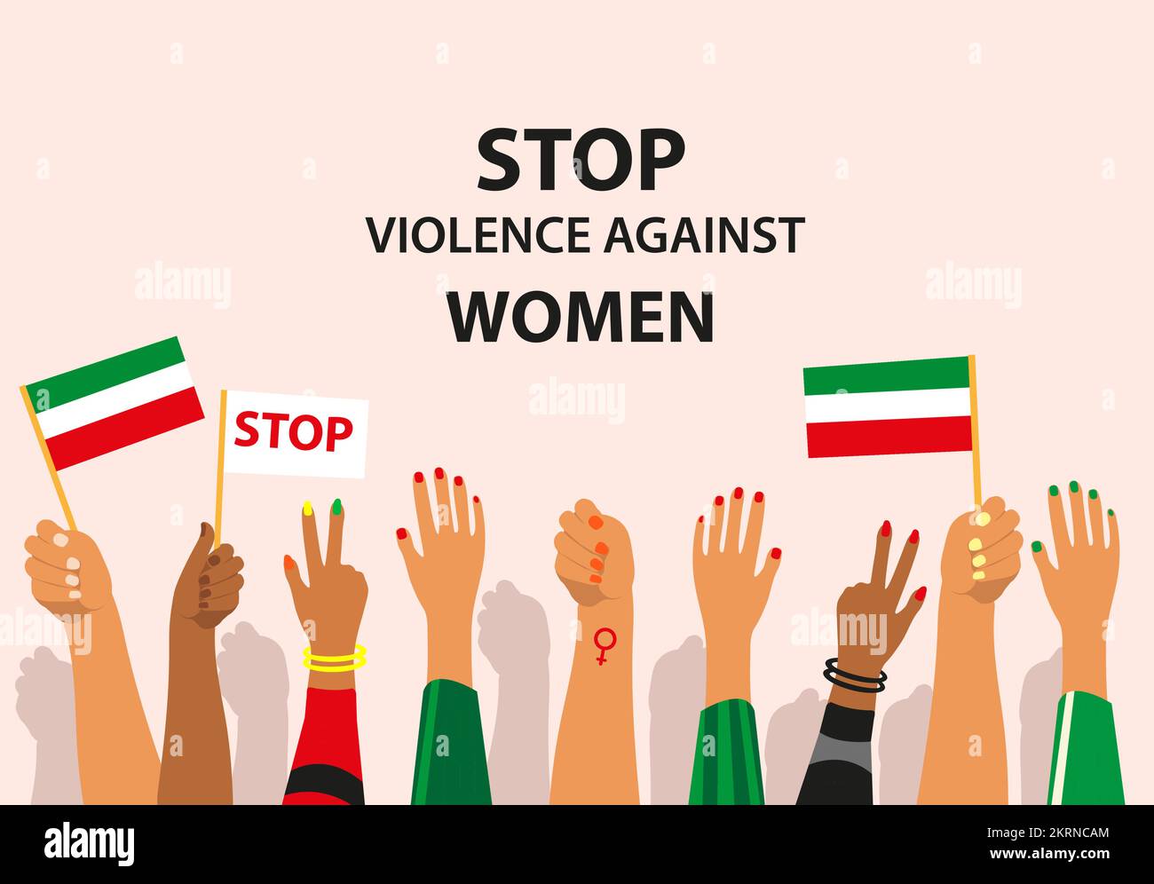 Iran Protest Womans Freedom Woman Life Freedom Stock Vector Image