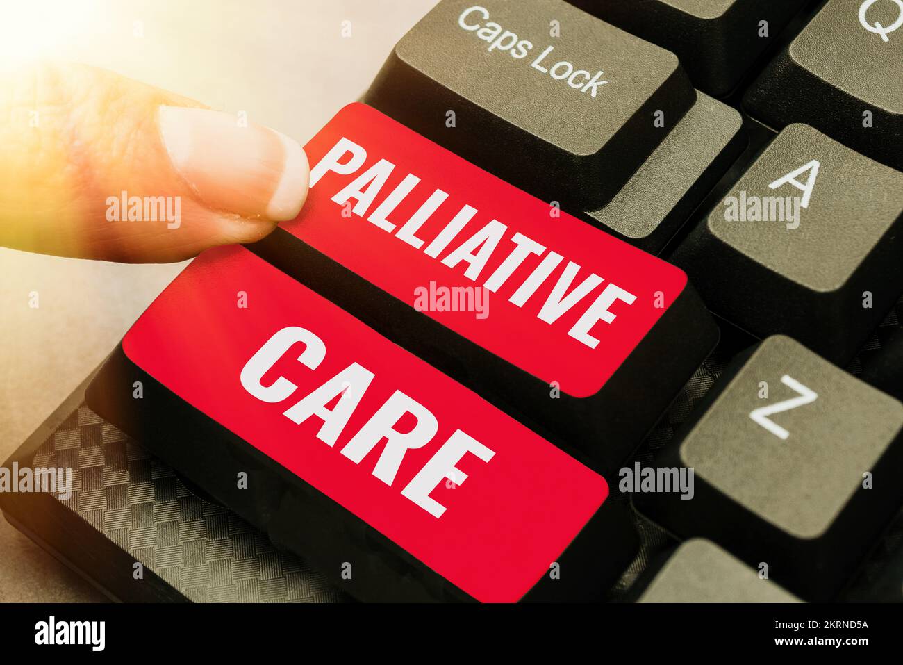 Hand writing sign Palliative Care, Business concept specialized medical ...