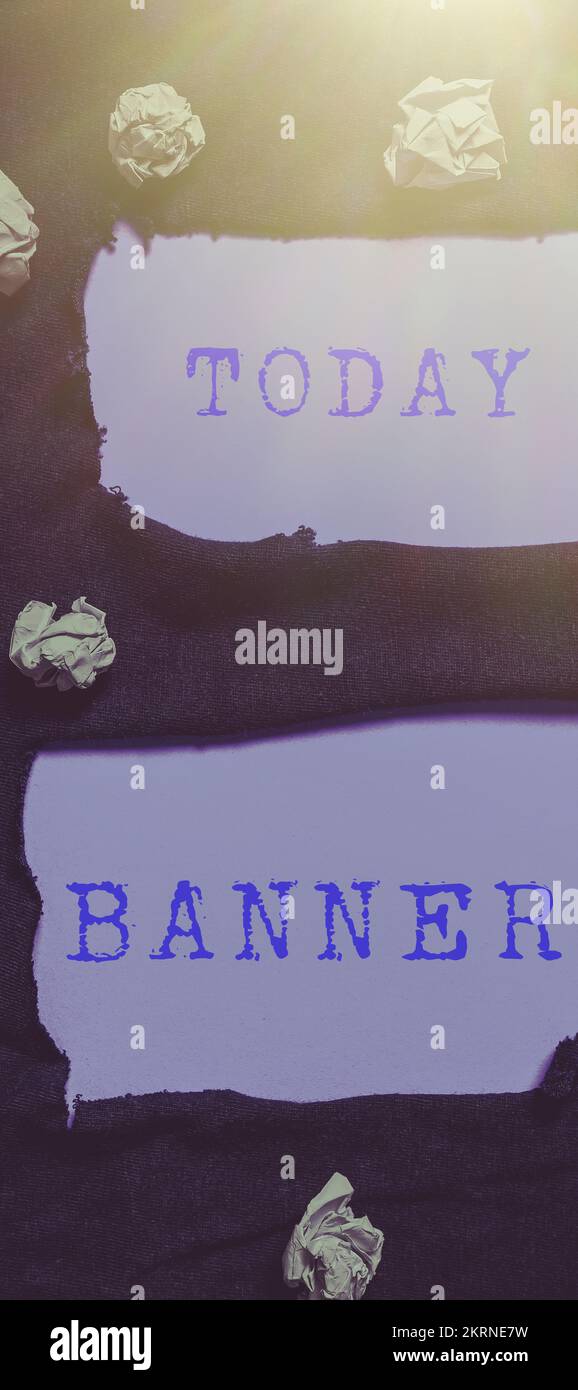 Text caption presenting Banner, Business idea long strip cloth bearing ...