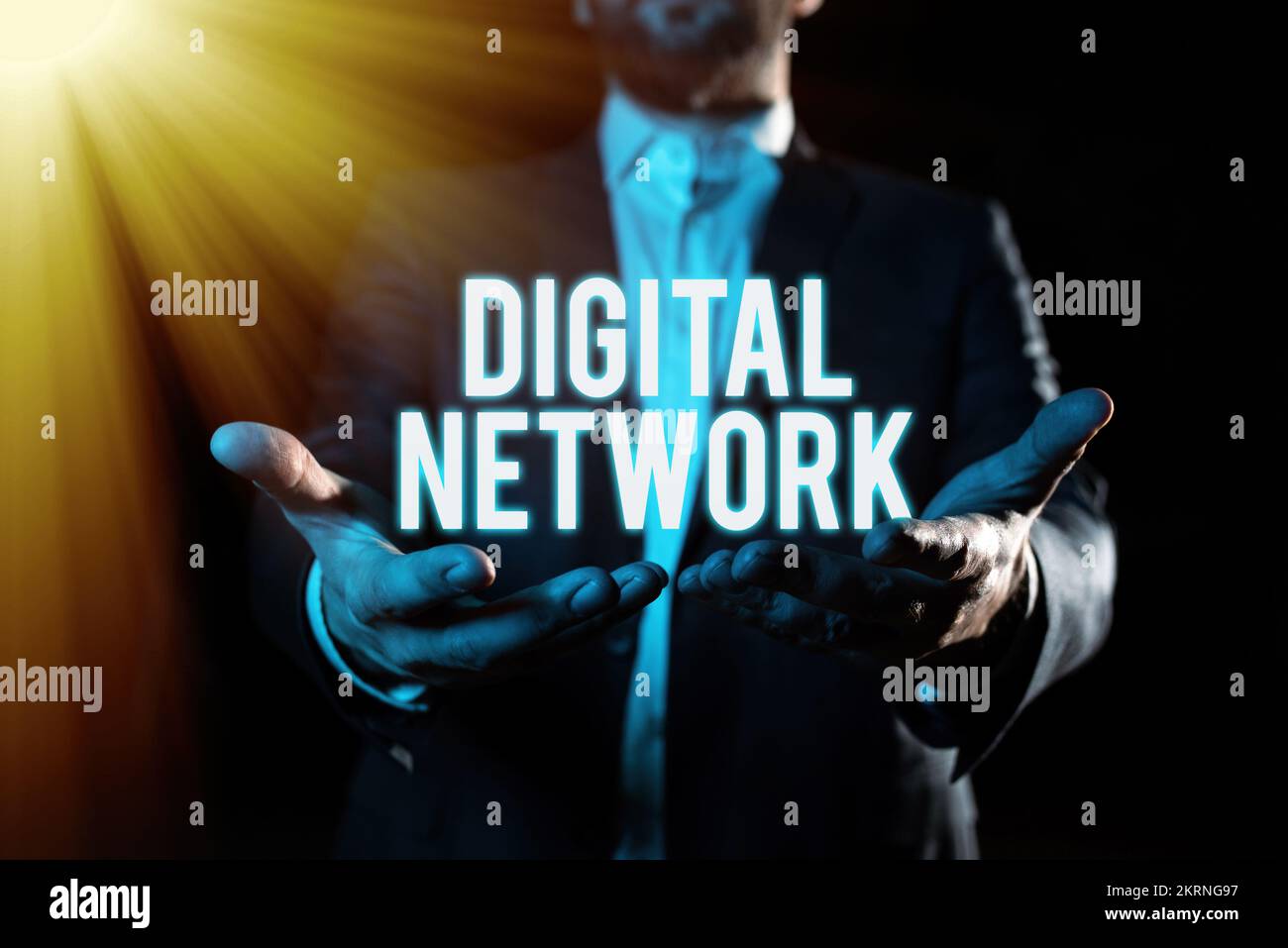 Conceptual caption Digital Network, Business showcase network ...