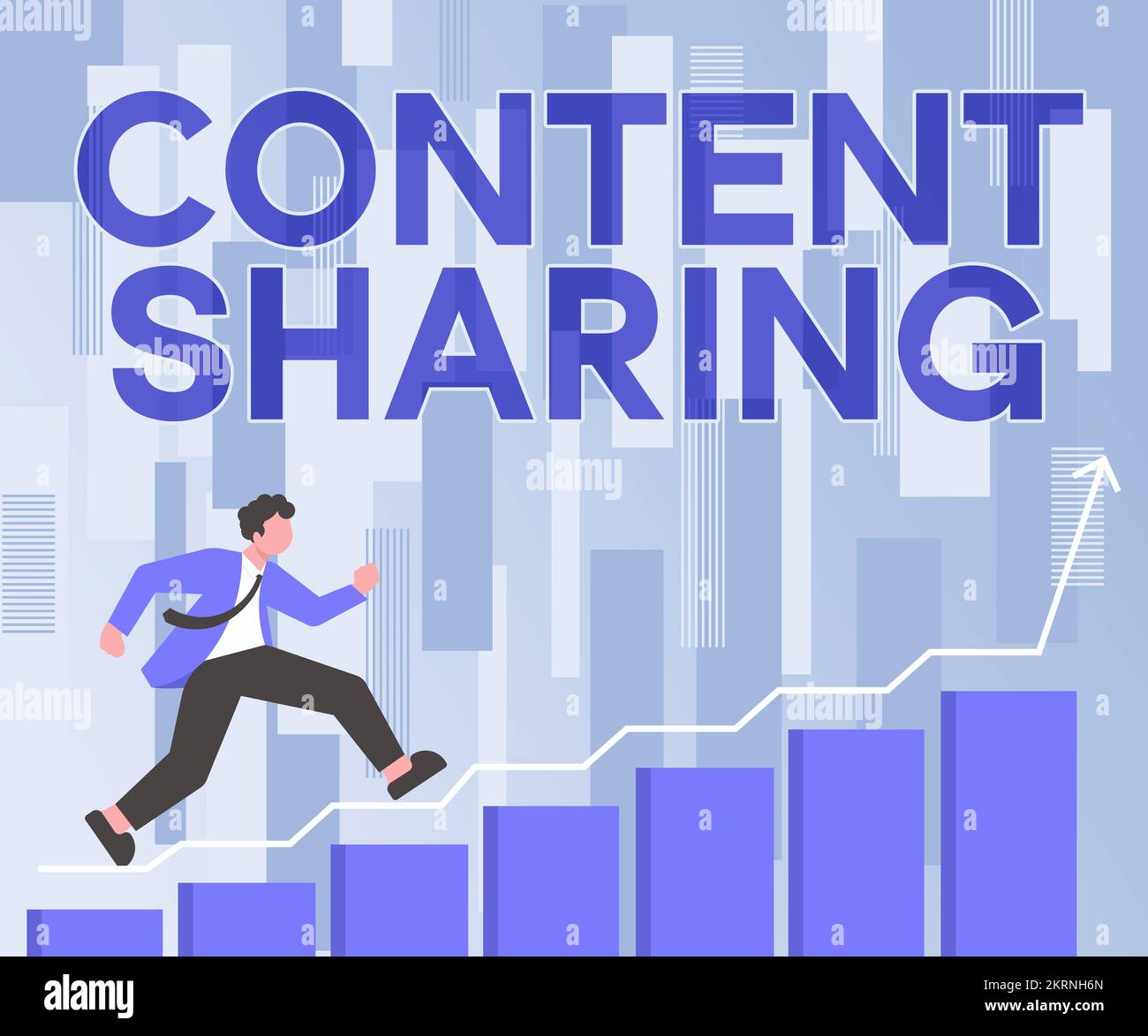 Text caption presenting Content Sharing, Business showcase distribution ...