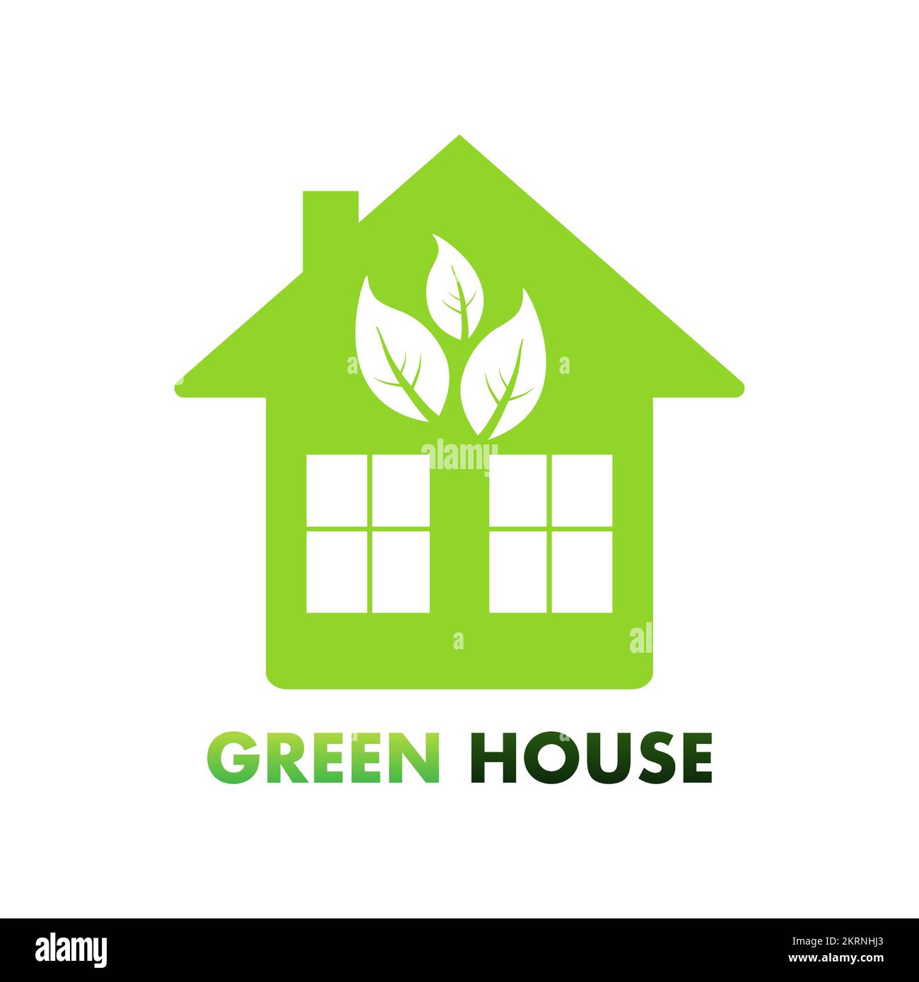 Green eco house sign, label. Vector stock illustration Stock Vector ...