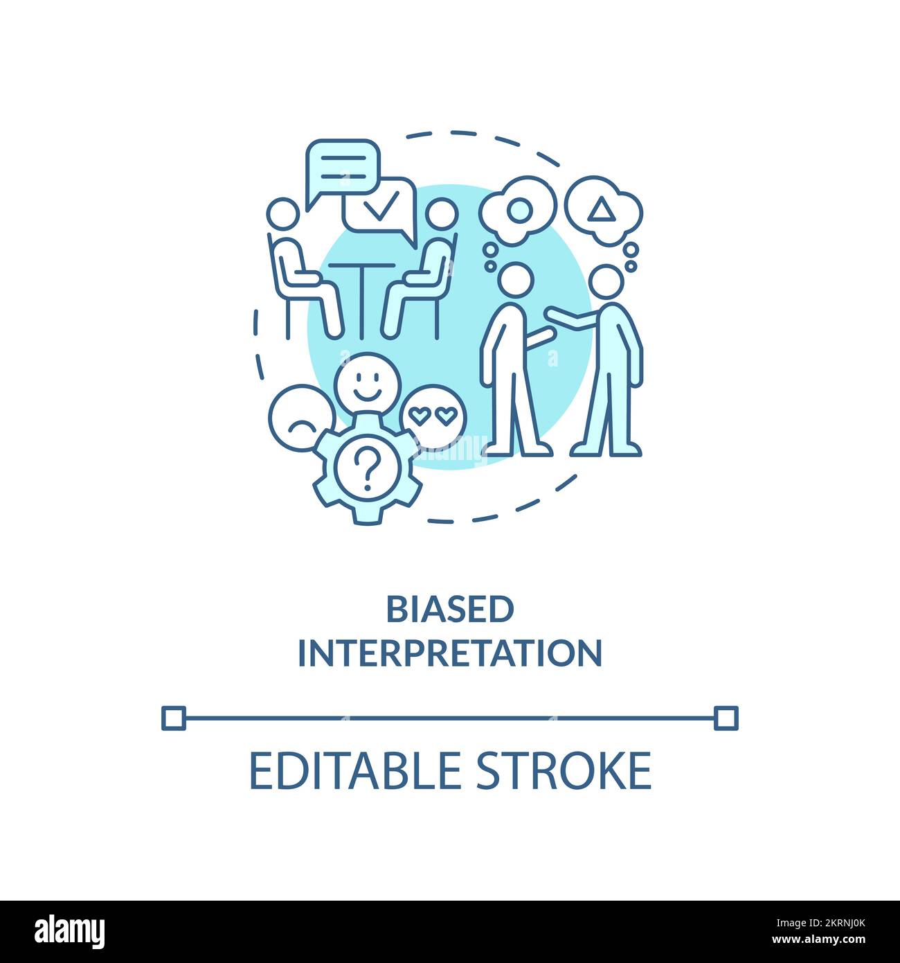 Biased interpretation turquoise concept icon Stock Vector Image & Art ...