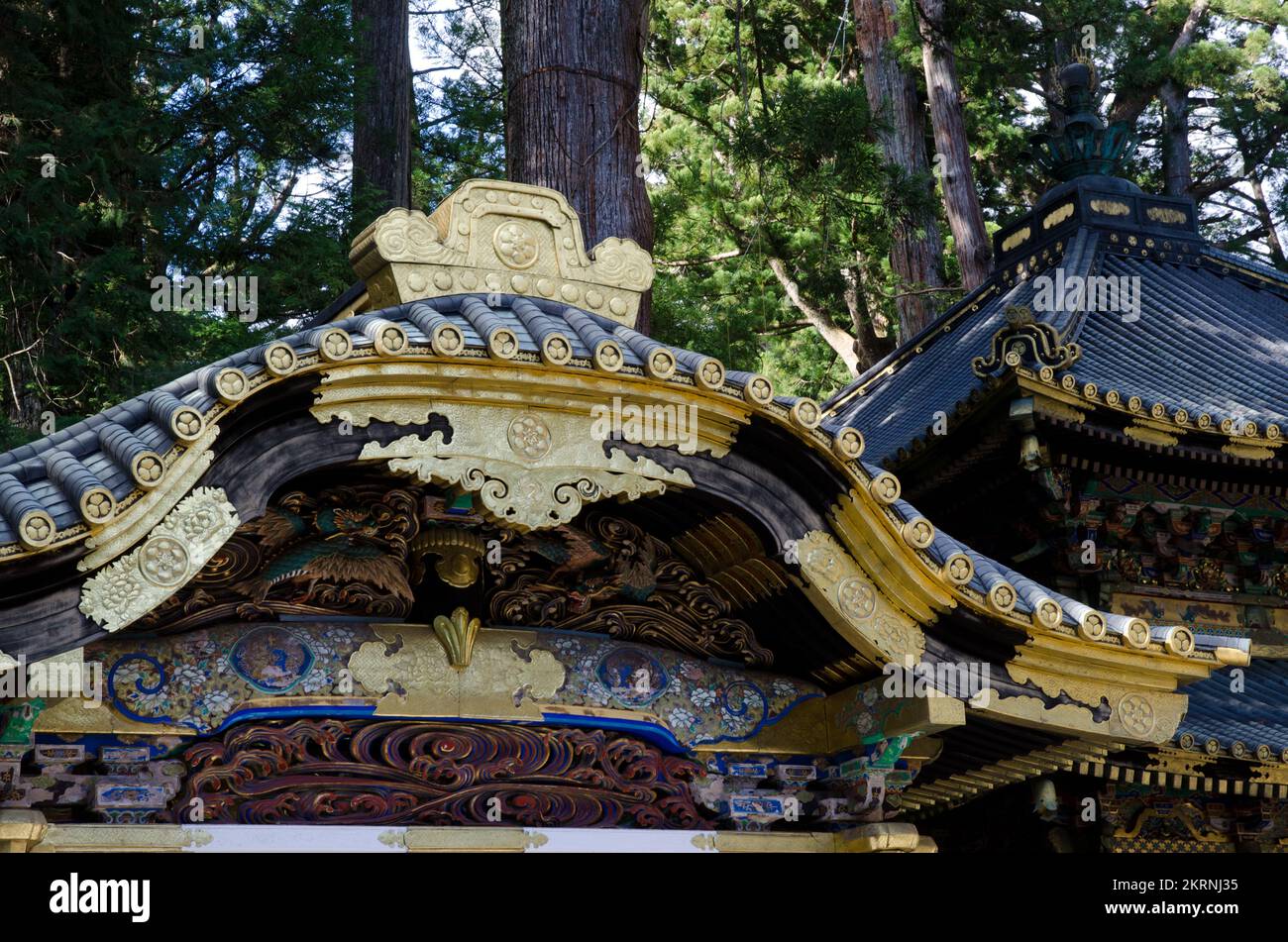 Upper part of the Yomeimon Gate. Tosho-gu Shrine. Nikko. Tochigi ...