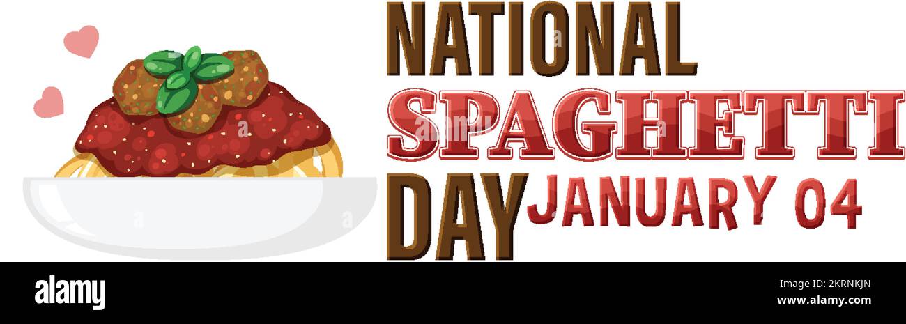 National Spaghetti Day Banner Design illustration Stock Vector Image ...