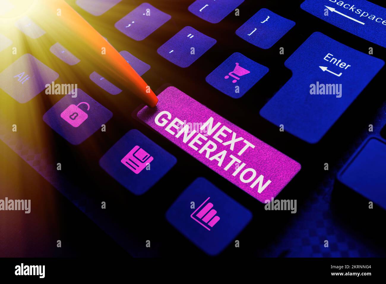 Sign displaying Next Generation, Conceptual photo product that has been ...