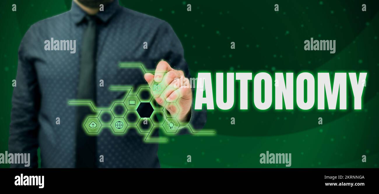 Handwriting text Autonomy, Word Written on vehicle that can guide ...