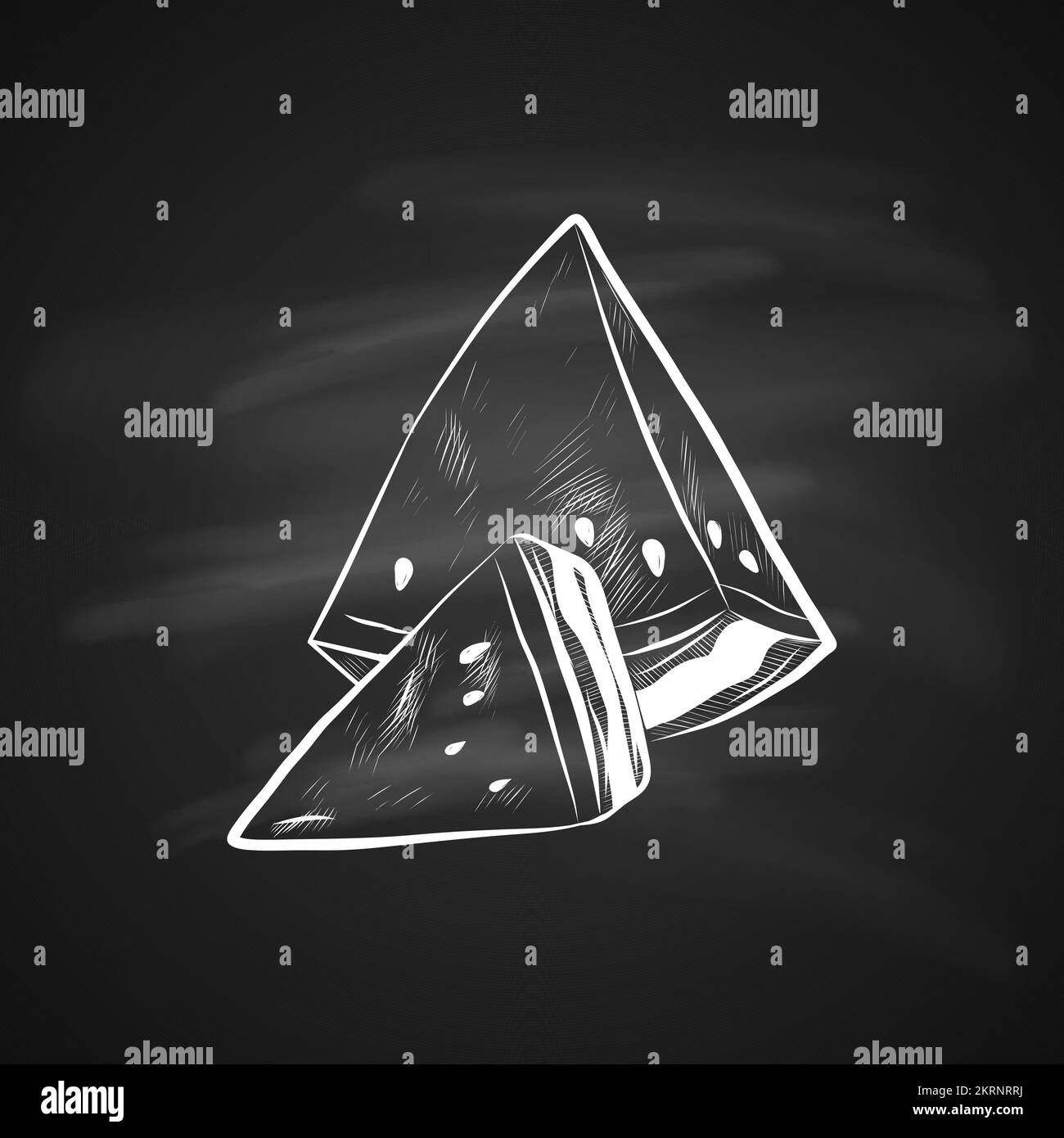 Sketch Illustration of Watermelon. Realistic Doodle Cartoon Style Hand ...