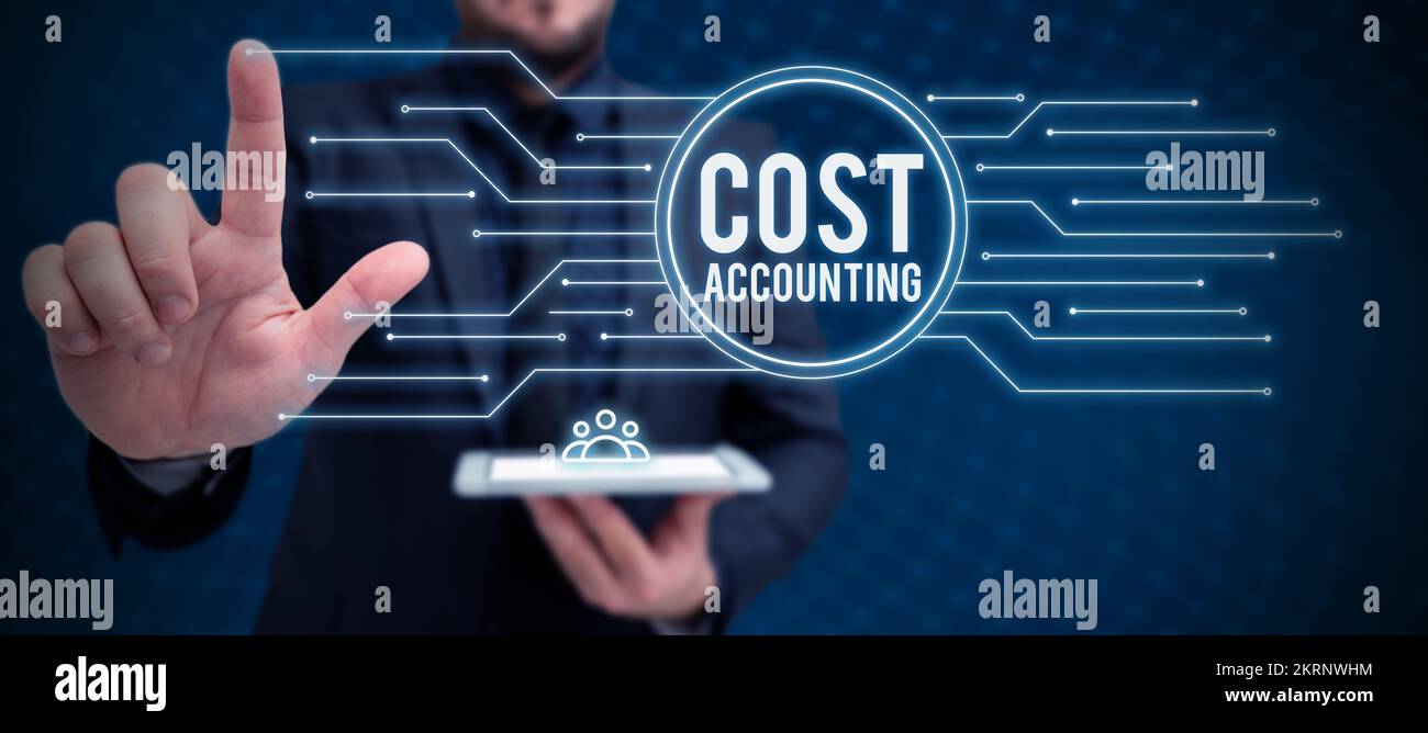 Handwriting text Cost Accounting, Word Written on the recording of all ...