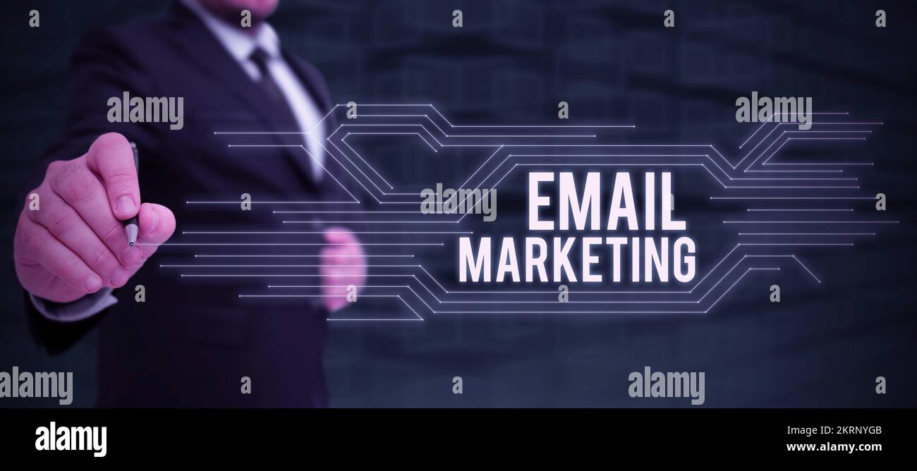 Text caption presenting Email Marketing, Business idea act of sending a ...