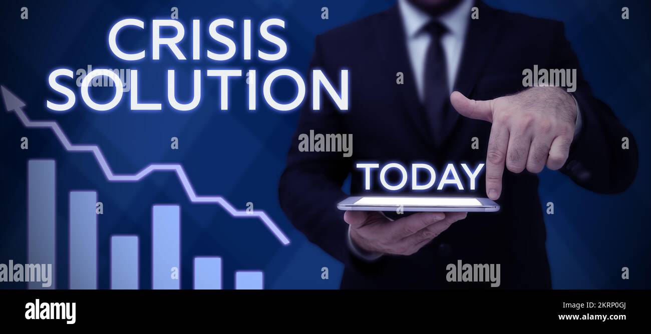 Conceptual caption Crisis Solution, Business approach process by which ...