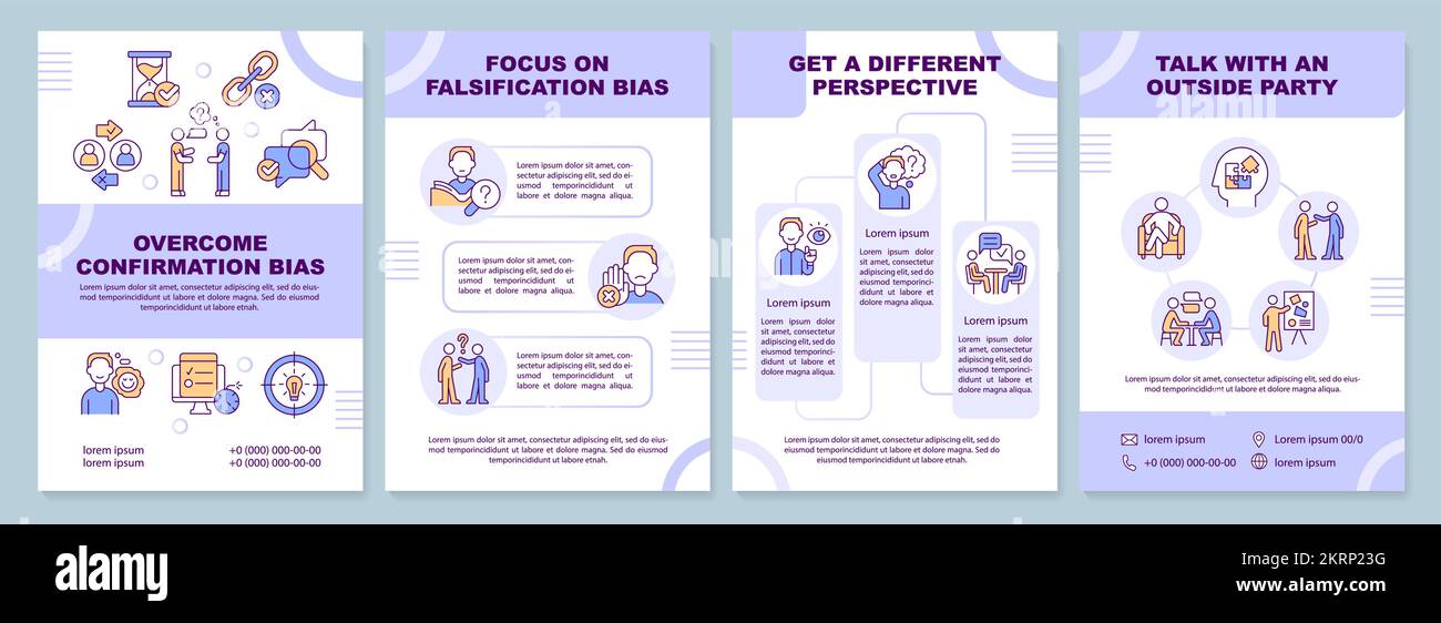 Overcoming confirmation bias tips blue brochure template Stock Vector ... Overcoming confirmation bias tips blue brochure template Stock Vector ...