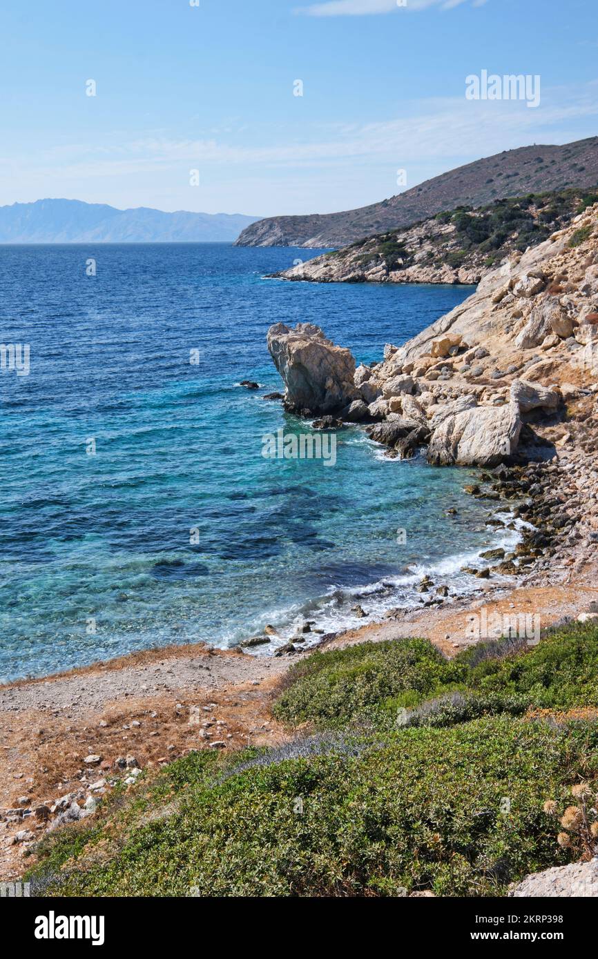 Datça, Muğla, Turkey, Sep. 2021: Knidos bay and ancient harbor with ...
