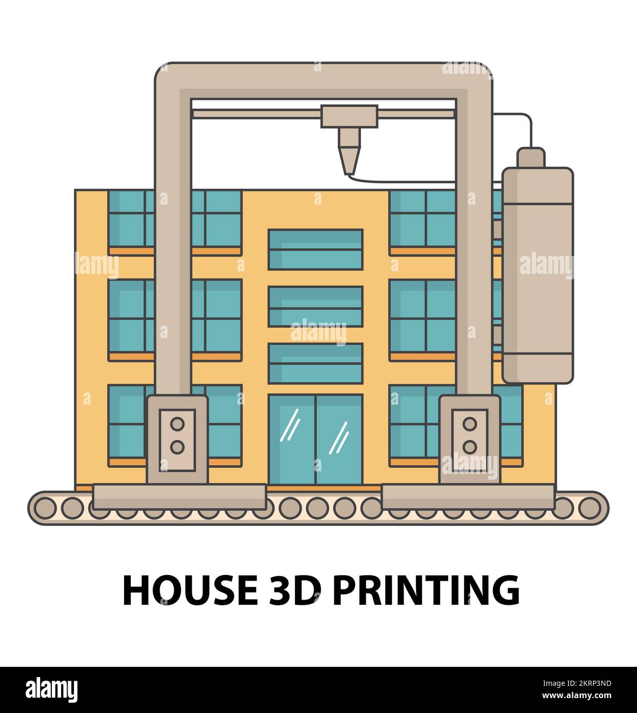 House building 3d printing flat vector design Stock Vector Image & Art ...