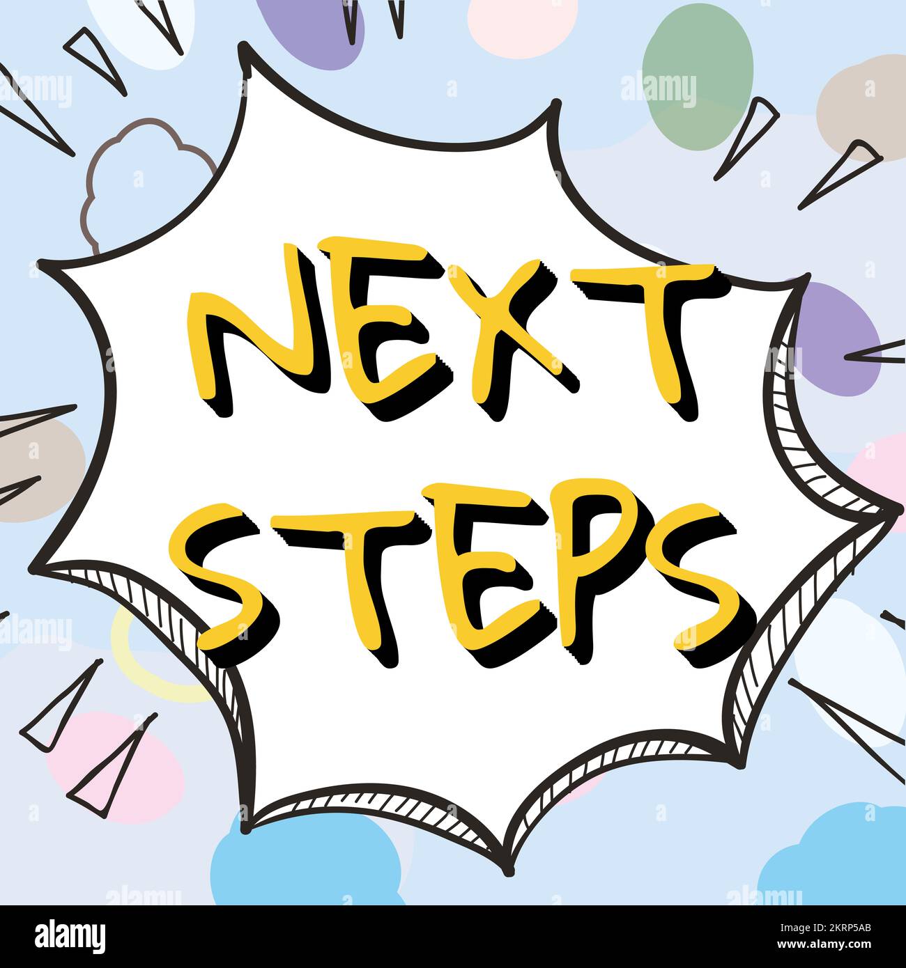 Conceptual display Next Steps, Business idea numper of process going to ...