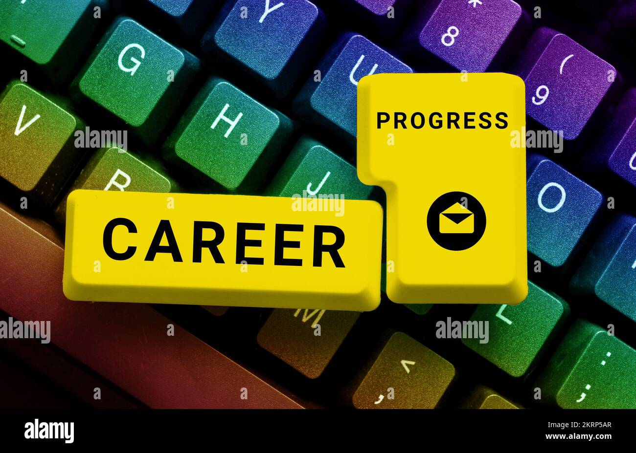 Hand writing sign Career Progress, Business overview positions an ...