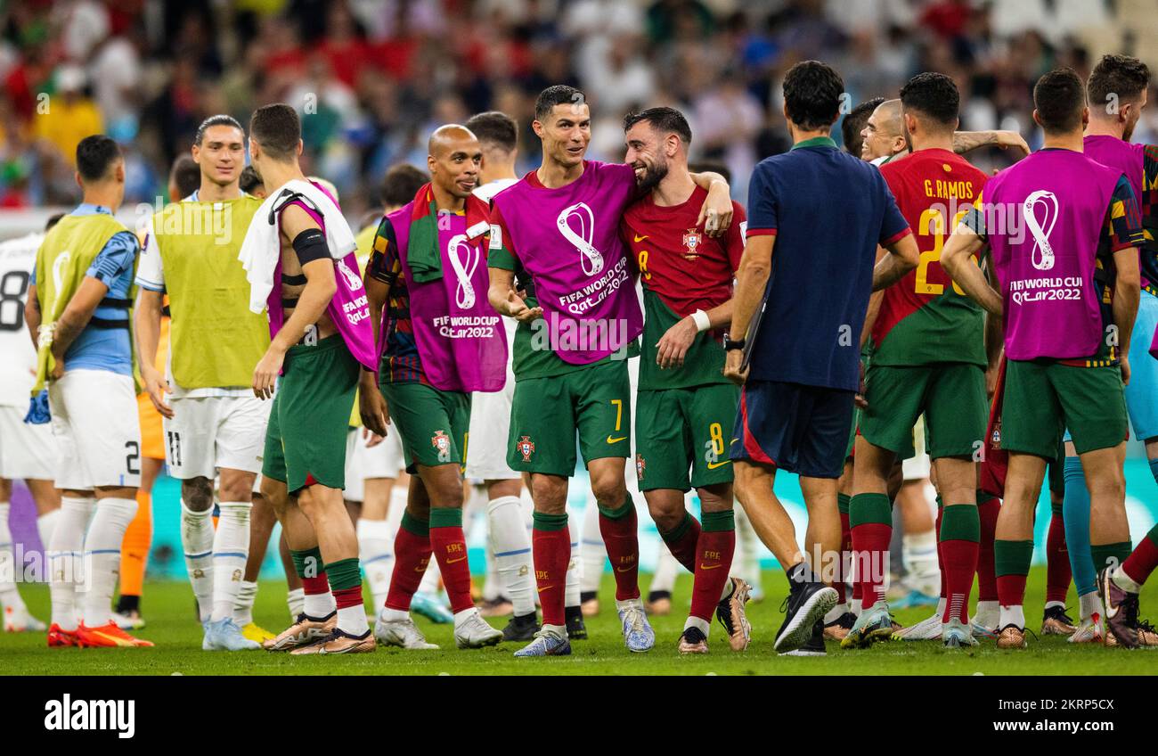 Doha, Qatar. 28th Nov, 2022. Cristiano Ronaldo (Portugal), Bruno ...