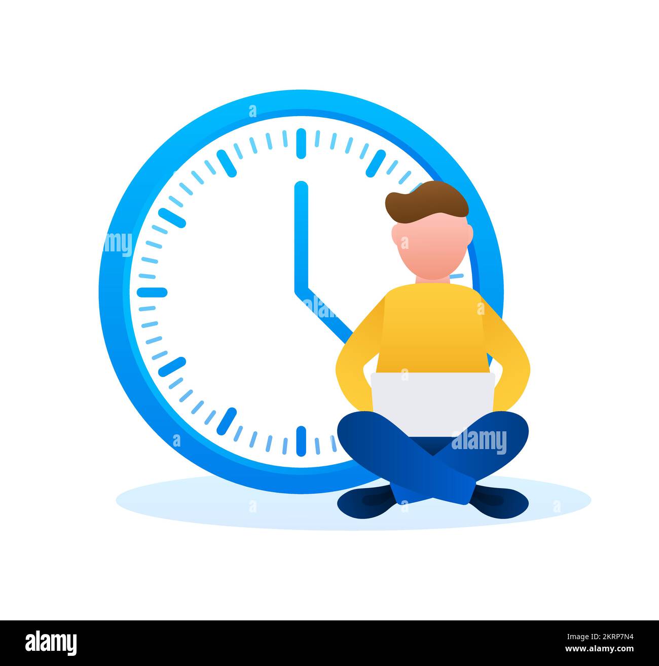 Free time. Flexible working hours. Working from home. Vector stock ...