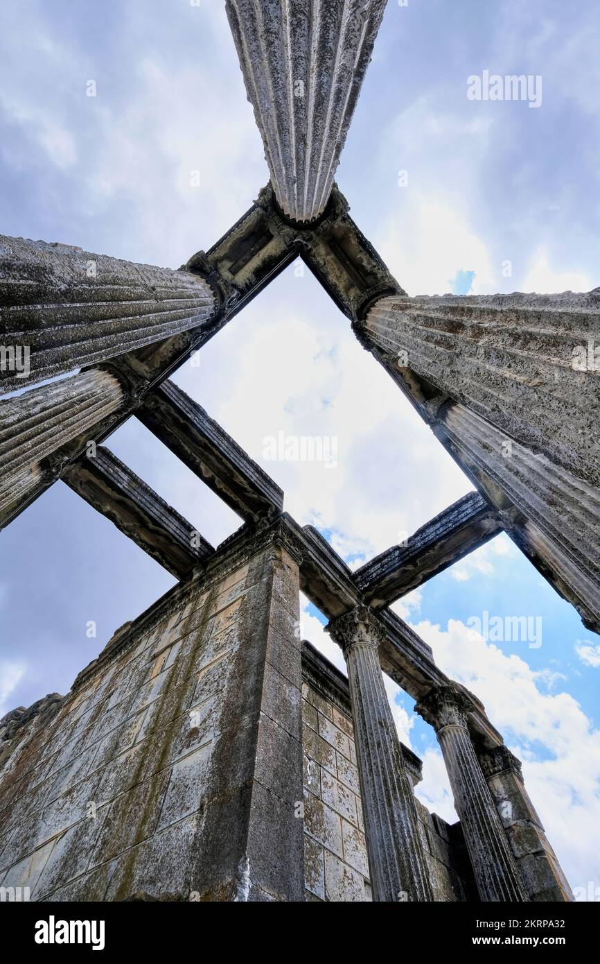 Kutahya, Turkey, May 2021: The Temple of Zeus with ionic style in th ...