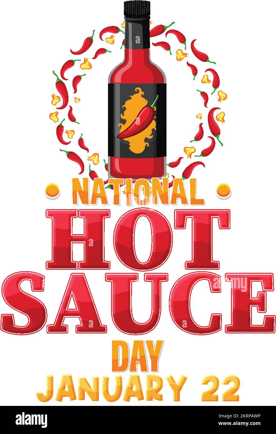 National Hot Sauce Day Banner Design illustration Stock Vector Image ...