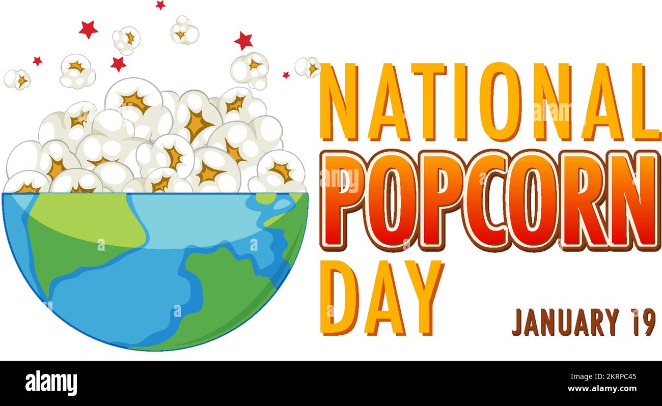 National Popcorn Day Logo Banner illustration Stock Vector Image & Art ...