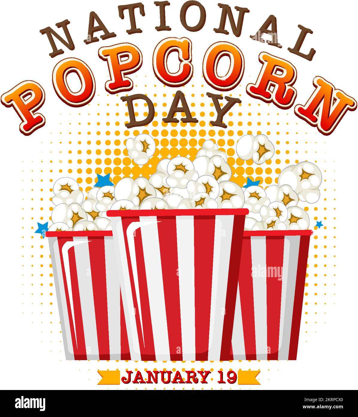 National Popcorn Day Logo Banner illustration Stock Vector Image & Art ...