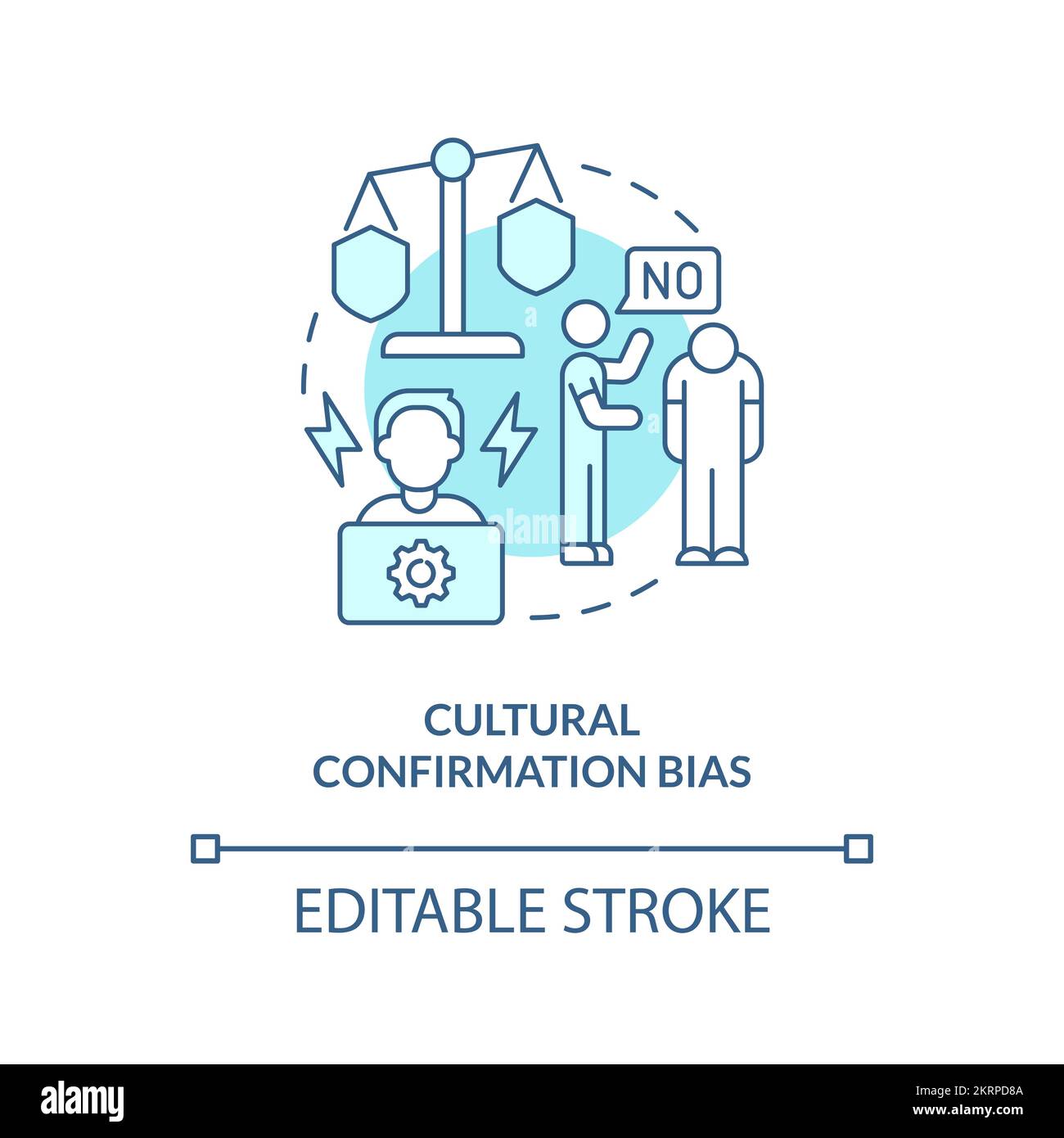 Cultural confirmation bias turquoise concept icon Stock Vector Image ...