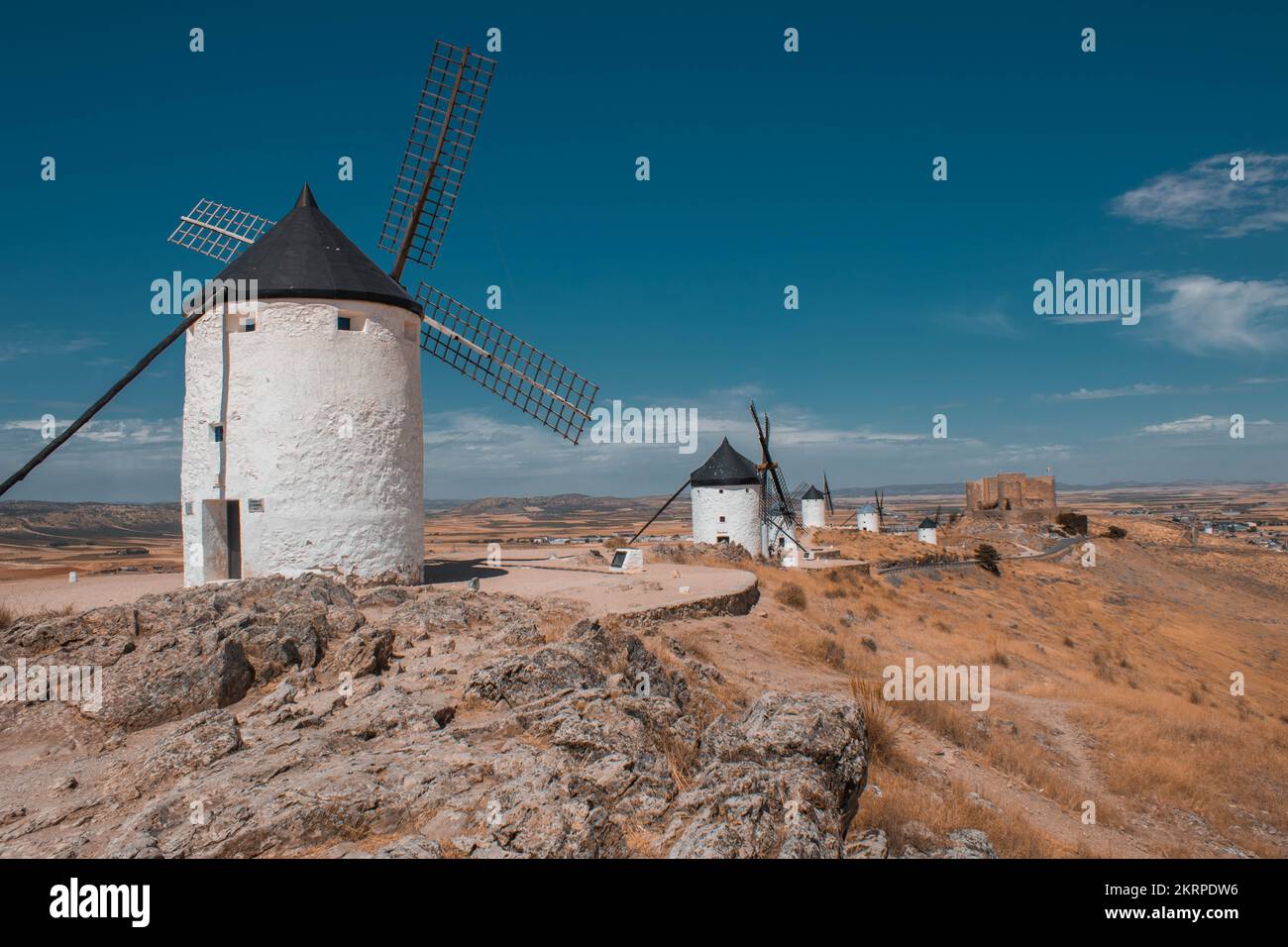 Consuegra, Toledo - Front - Windmills blade, Castle, Village, Cerro ...