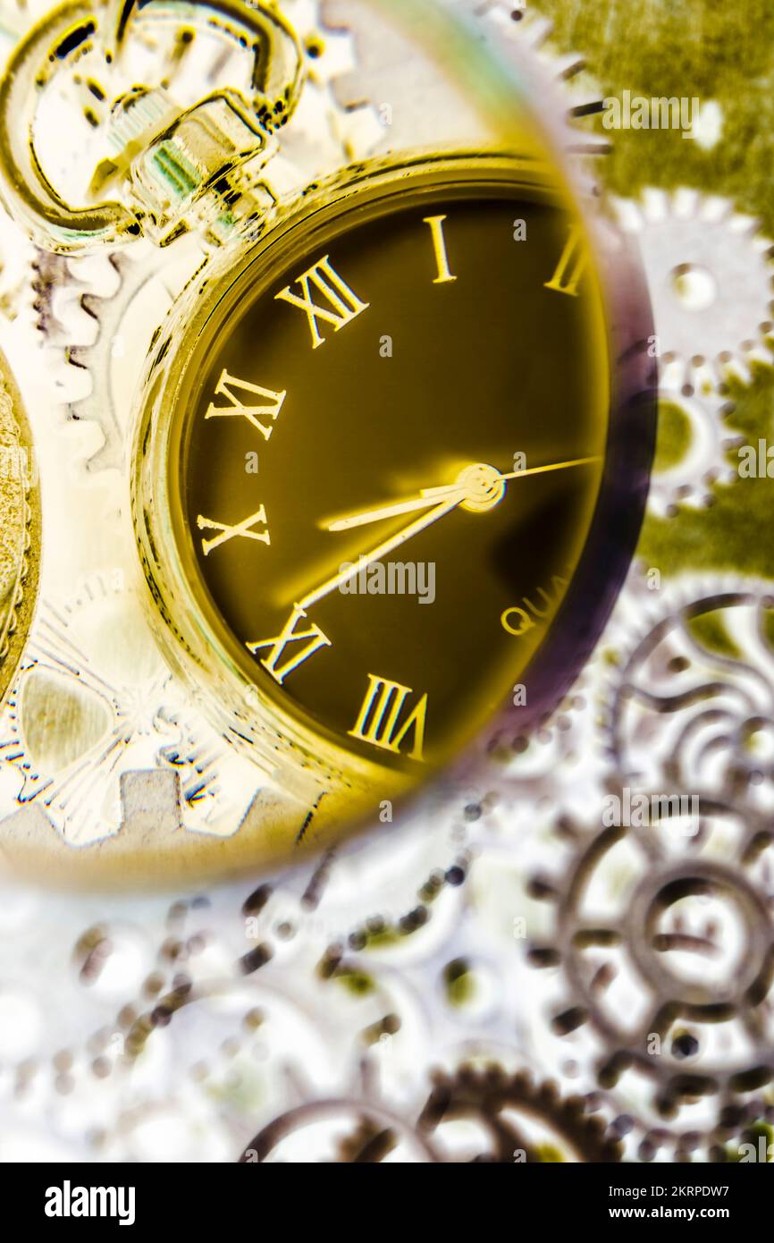 Vintage mechanical steampunk pocket watch hi-res stock photography and ...