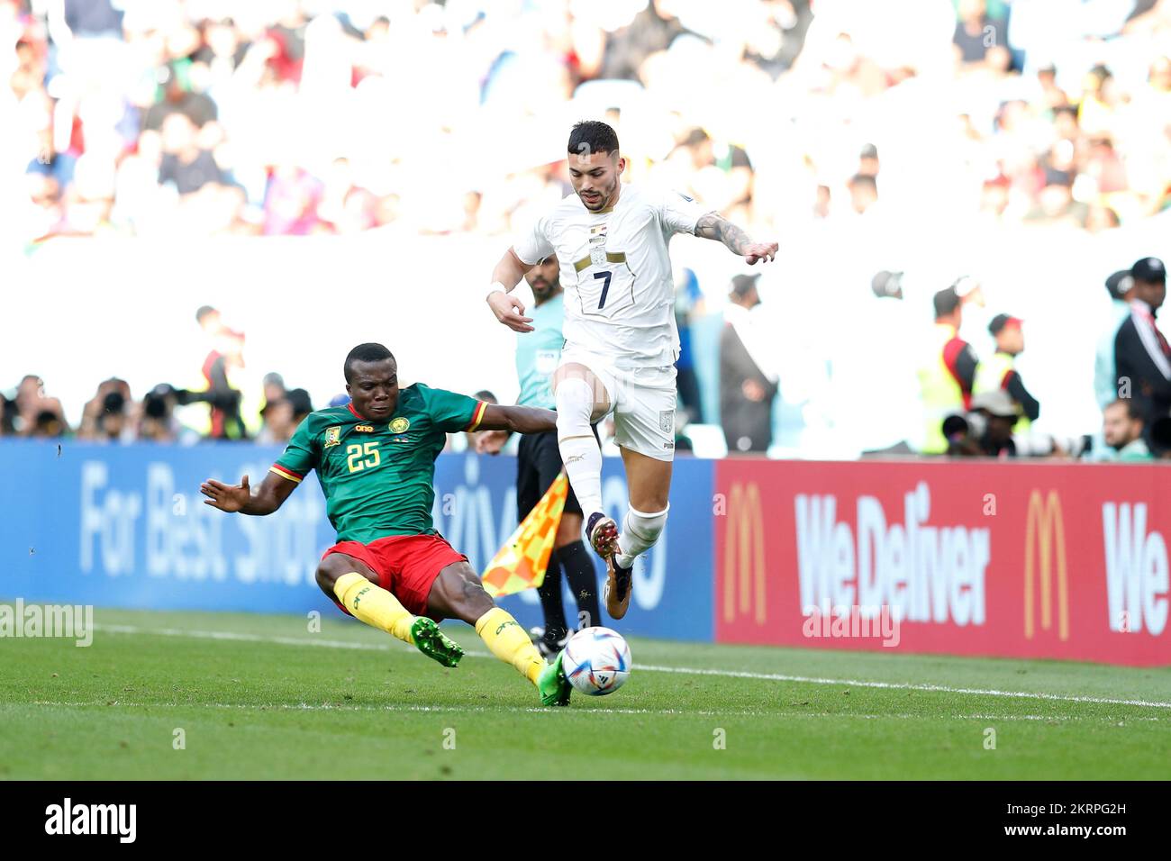 (L-R) Tolo Nouhou (CMR), Nemanja Radonjic (SRB), NOVEMBER 28, 2022 ...