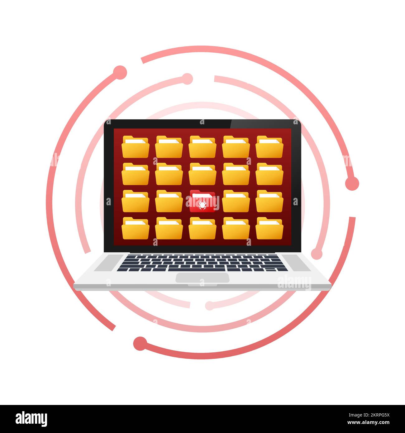 Computer Virus Infect Files Malware Hacker Attack Vector Stock