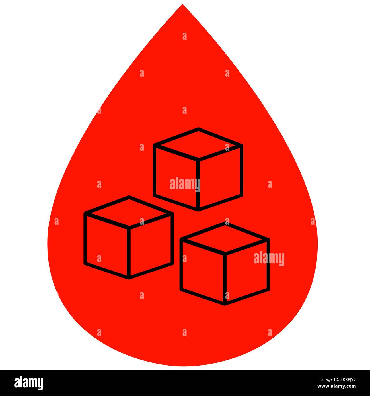 Sugar In The Blood on white background. Diabet symbol. Glycemia sign ...