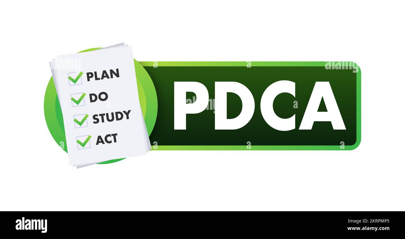 PDCA - Plan Do Check Act, quality cycle. Improvement tool. Vector stock ...