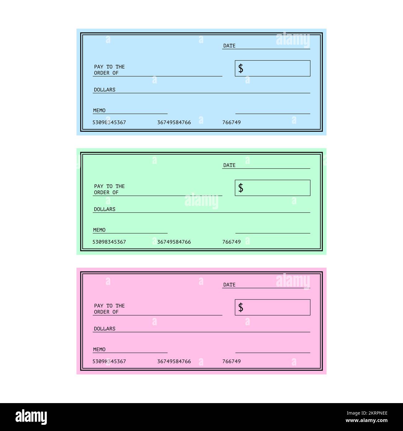 Blank Check. Financial Payment. Chequebook template. Vector stock ...