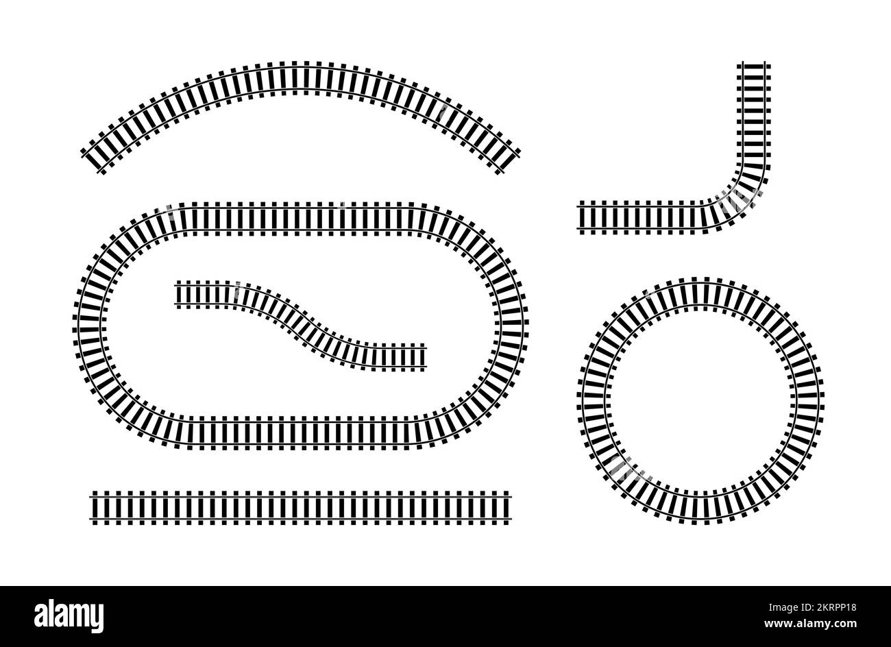 Railroad Tracks Railway Train Track Rails And Sleepers Vector Stock Illustration Stock Vector
