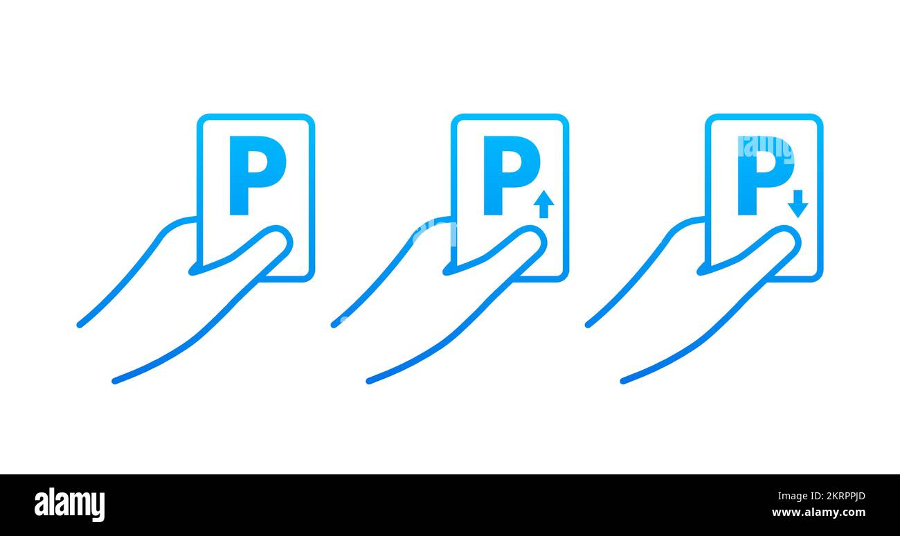 Parking access card. Parking tickets. Pay station icon, label. Vector ...