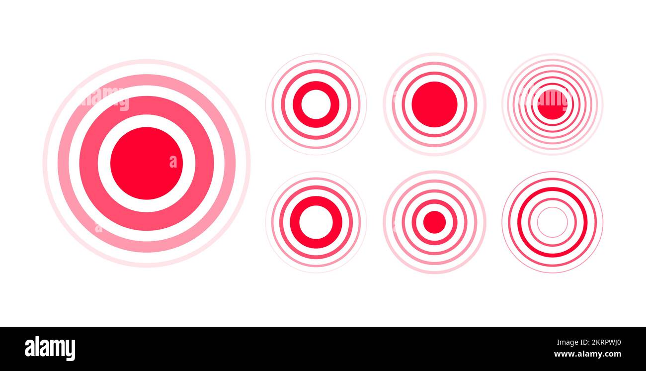 Pain red circle. Human pain. Painful target mark. Vector stock ...