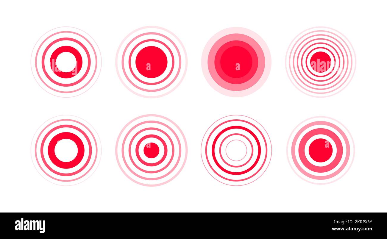 Pain red circle. Human pain. Painful target mark. Vector stock ...