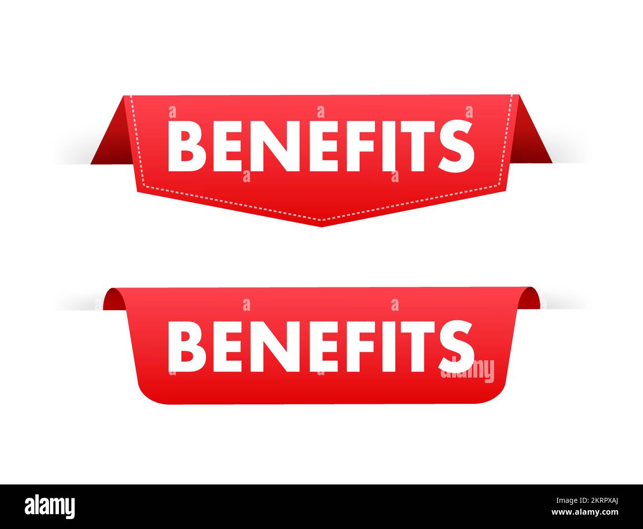 Benefits Red Label. Red Web Ribbon. stock illustration Stock Vector ...