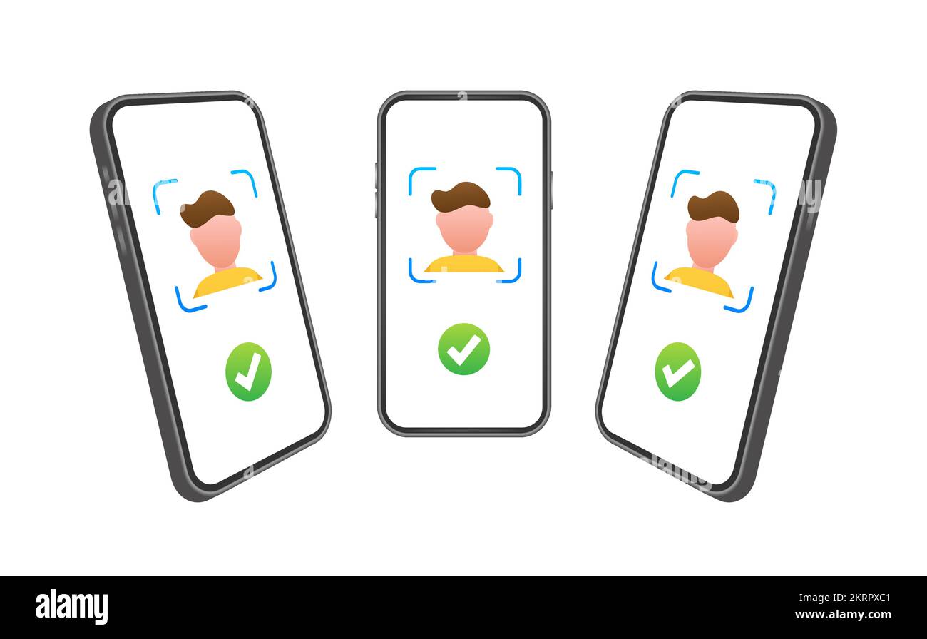 Face recognition concept design. Can use for web banner, infographics ...